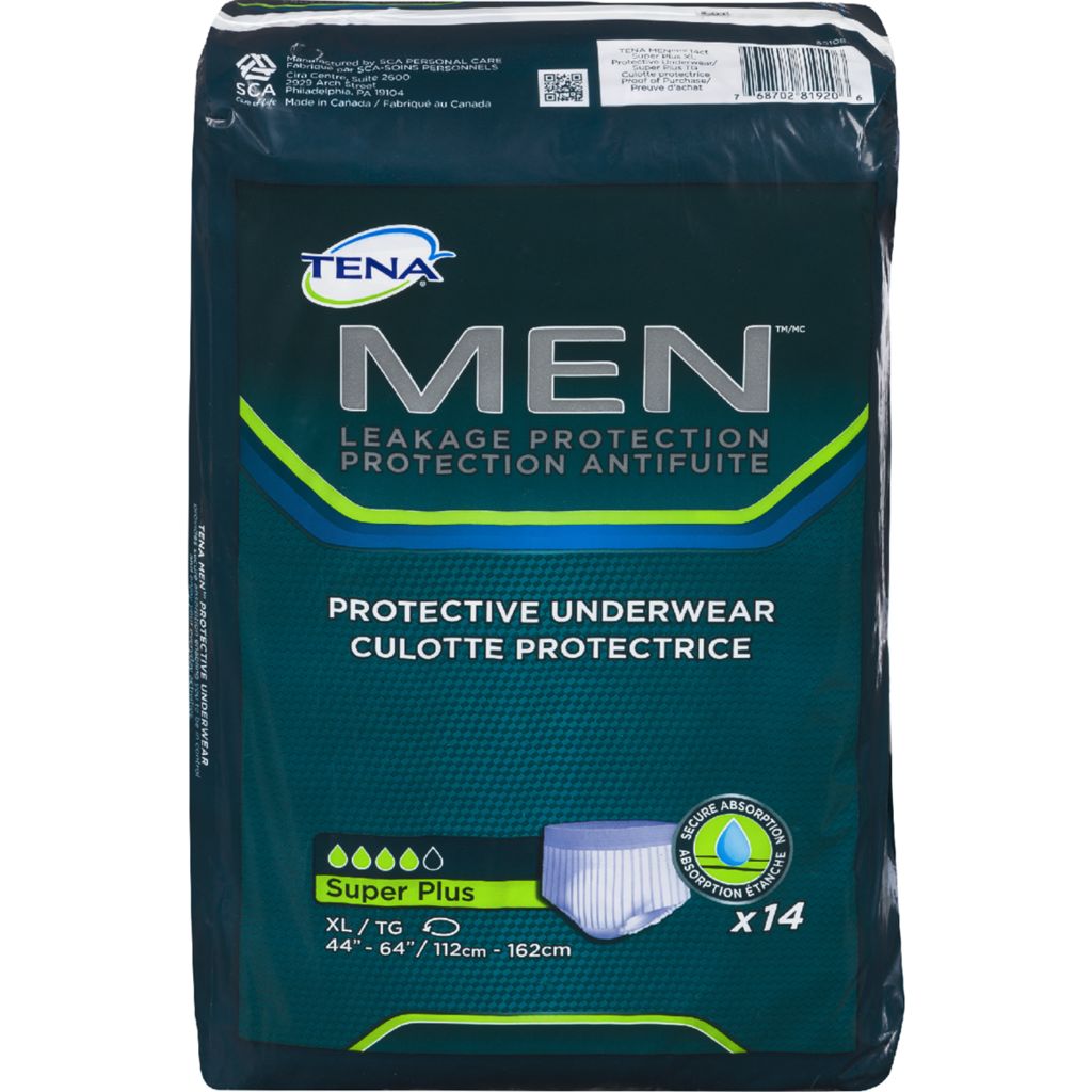 Culotte Tena protectrice pour homme x-large ( 14 unités/pqt ) - Ultra Médic